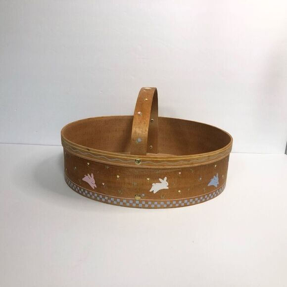 Hallmark | Accents | Vintage Shaker Stylebent Wood Easter Basket ...